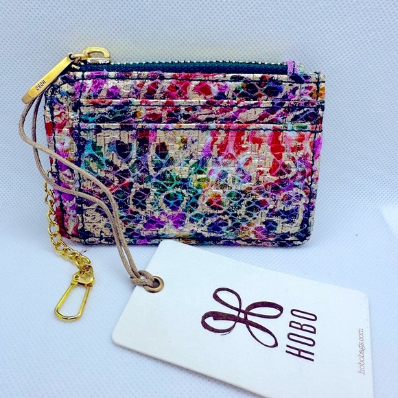 HOBO | Accessories | Hobo Kai Leather Card Holder In Rainbow Cheetah ...